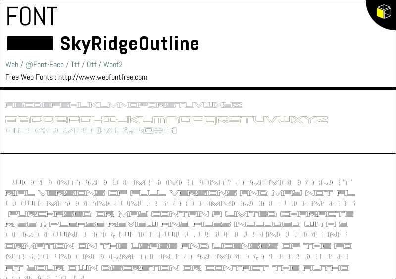 Sky Ridge Outline Fonts Downloads - WebFontFree.Com