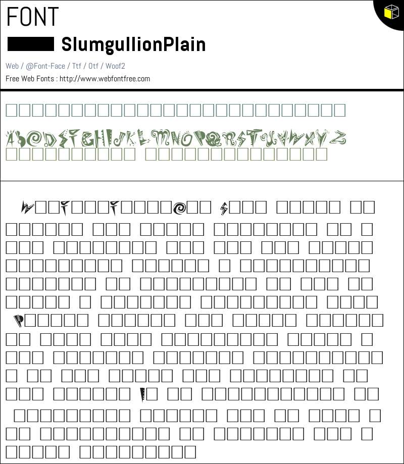 Slumgullion Plain Fonts Downloads - WebFontFree.Com