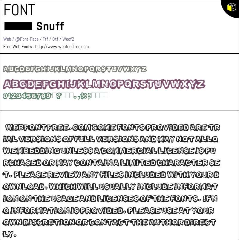 Snuff Fonts Downloads - WebFontFree.Com
