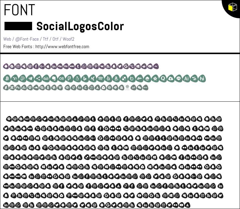 Social Logos Color Fonts Downloads - WebFontFree.Com