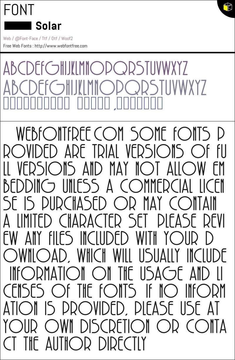 Solar Fonts Downloads - WebFontFree.Com