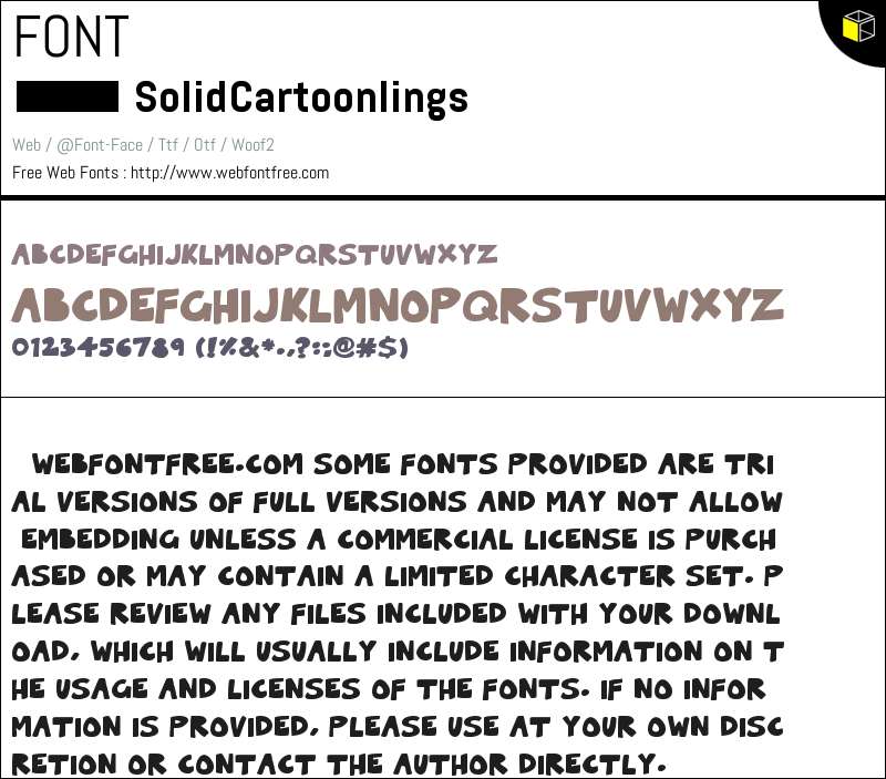 Solid Cartoonlings Fonts Downloads - WebFontFree.Com