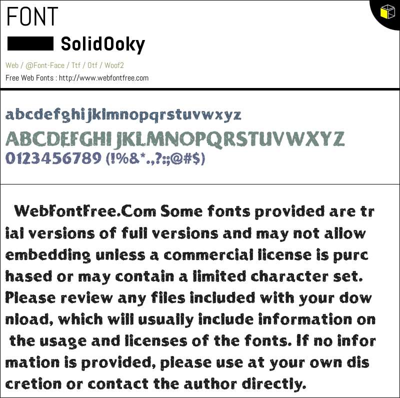 Solid Ooky Fonts Downloads - WebFontFree.Com