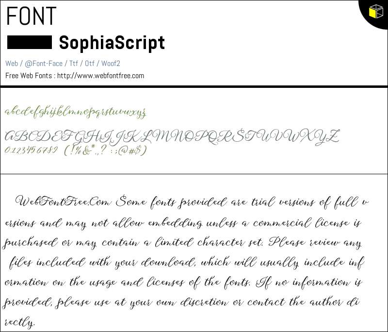 Sophia Script 字体 下载 - WebFontFree.Com