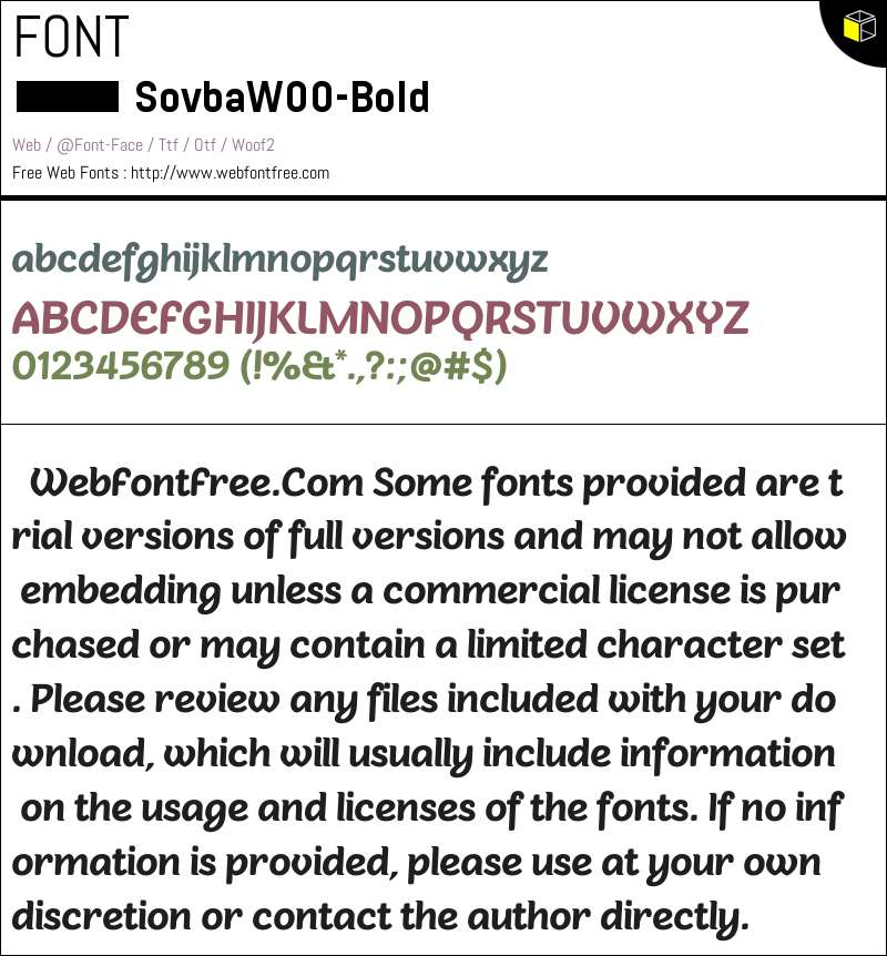Sovba W00 Bold Fonts Downloads - WebFontFree.Com