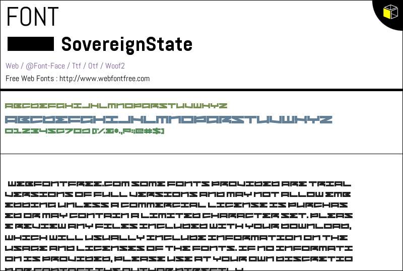 Sovereign State Fonts Downloads - WebFontFree.Com