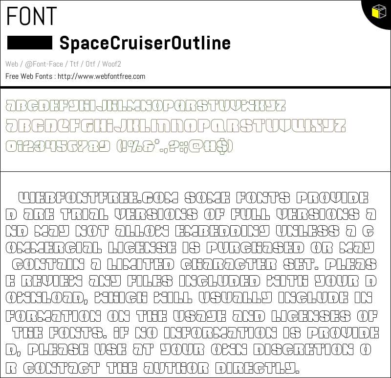 Space Cruiser Outline Fonts Downloads - WebFontFree.Com