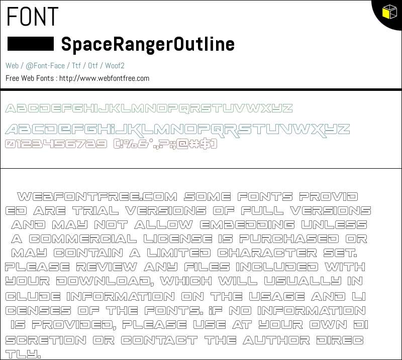 Space Ranger Outline Fonts Downloads - WebFontFree.Com