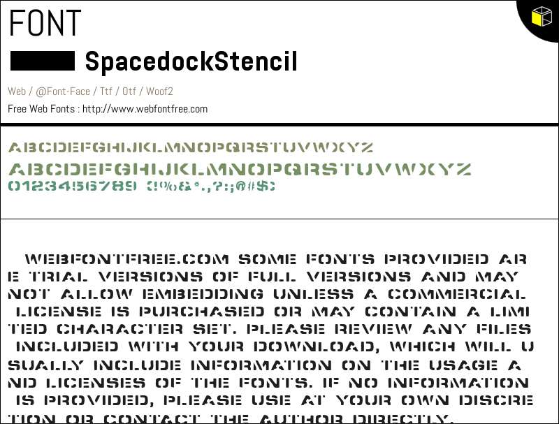 Spacedock Stencil Fonts Downloads - WebFontFree.Com