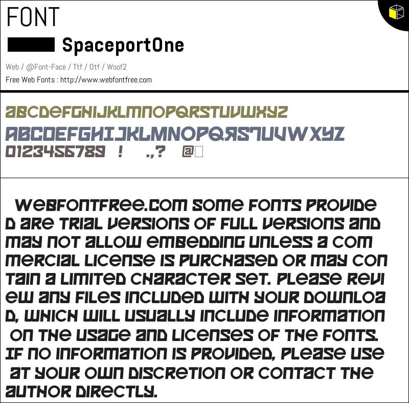 Spaceport One Fonts Downloads - WebFontFree.Com