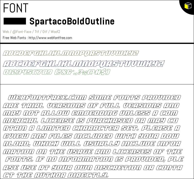 Spartaco Bold Outline Fonts Downloads - WebFontFree.Com