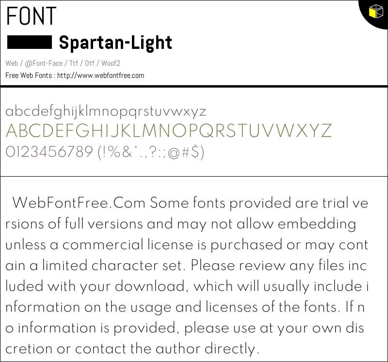 Spartan Light 字体 下载 - WebFontFree.Com