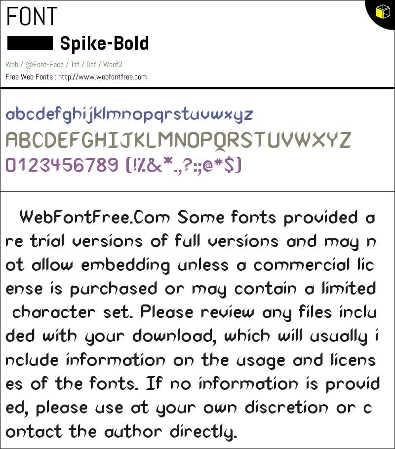 Spike Bold Fonts Downloads - WebFontFree.Com