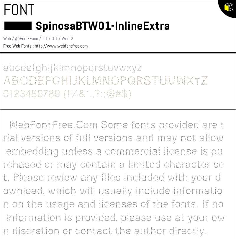 Spinosa BT W01 Inline Extra Fonts Downloads - WebFontFree.Com