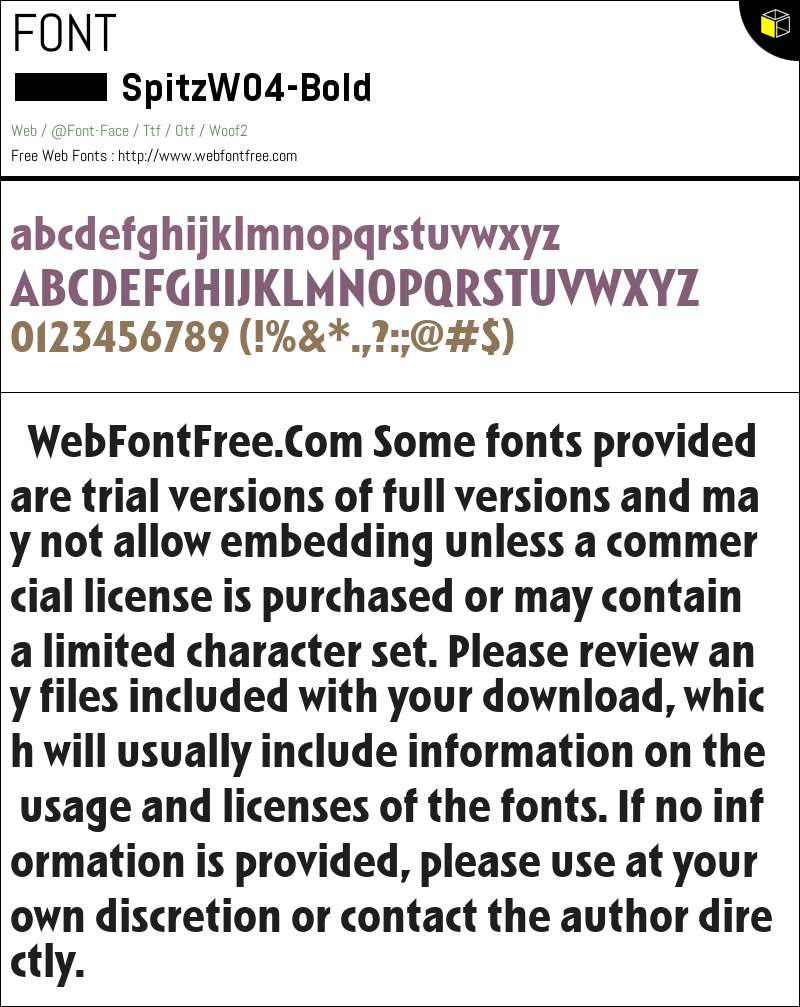 Spitz W04 Bold Fonts Downloads - WebFontFree.Com