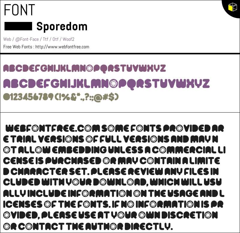 Sporedom Fonts Downloads - WebFontFree.Com