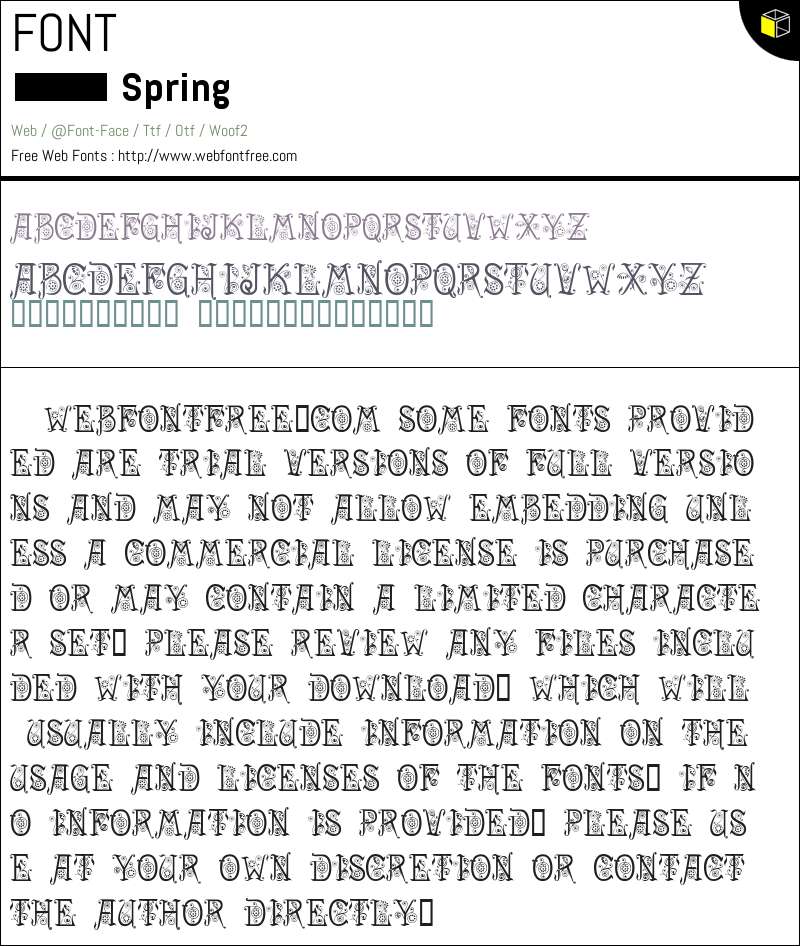Spring Fonts Downloads - WebFontFree.Com