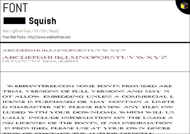 Squish Fonts Downloads - WebFontFree.Com