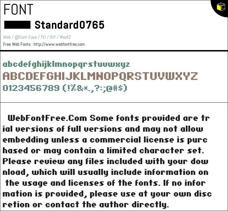 standard 07_65 Fonts Downloads - WebFontFree.Com