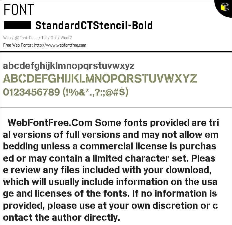 StandardCTStencil-Bold Fonts Downloads - WebFontFree.Com