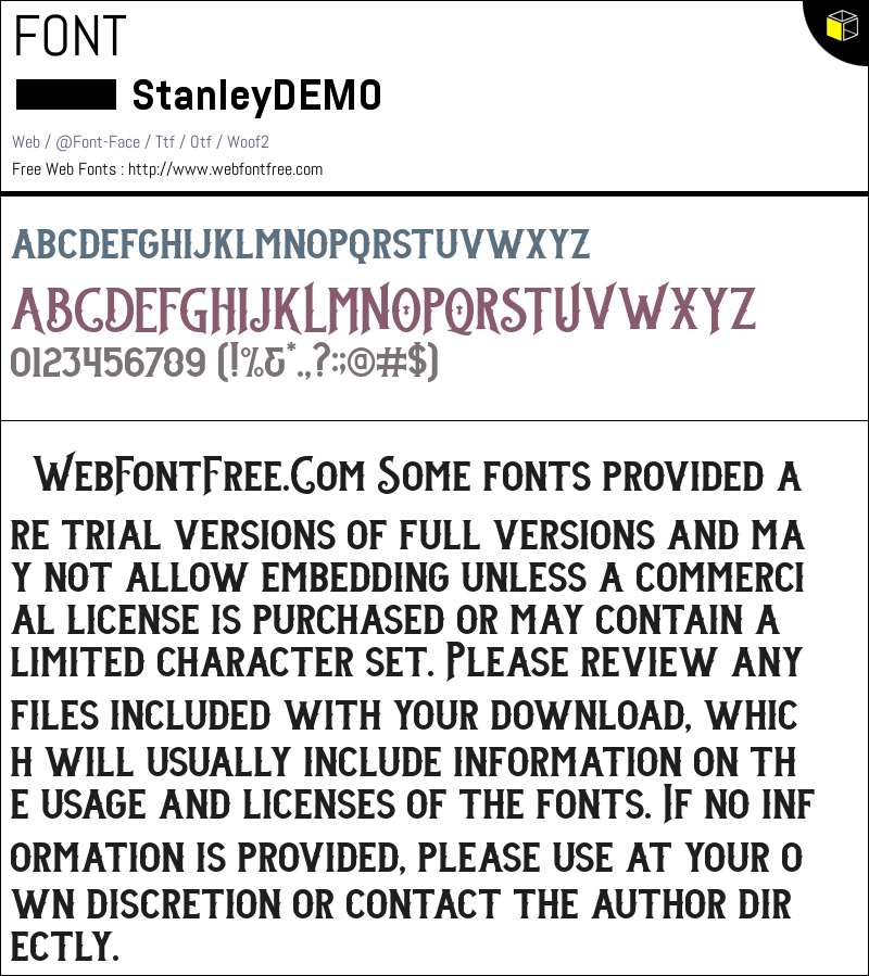 Stanley DEMO Fonts Downloads - WebFontFree.Com