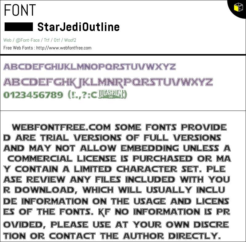 Star Jedi Outline Fonts Downloads - WebFontFree.Com