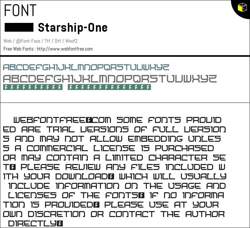 Starship One Regular Fonts Downloads - WebFontFree.Com