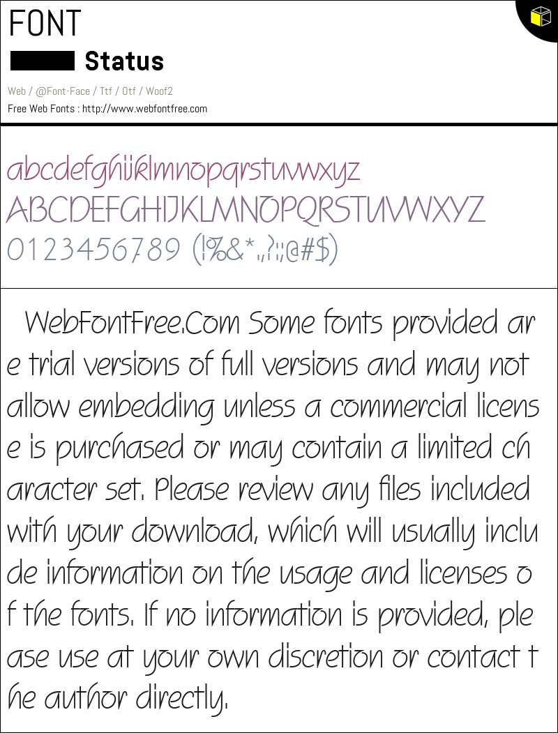 Status-Regular Fonts Downloads - WebFontFree.Com