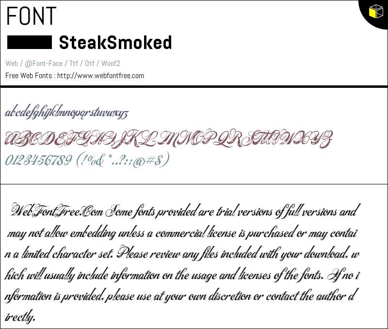 SteakSmoked Fonts Downloads - WebFontFree.Com