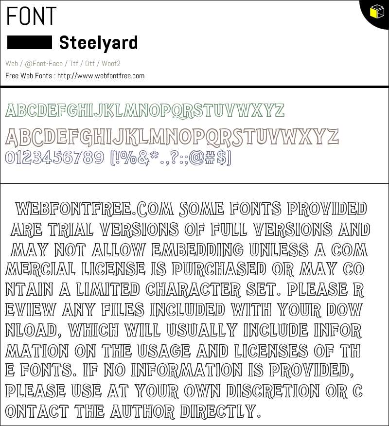 Steelyard Fonts Downloads - WebFontFree.Com