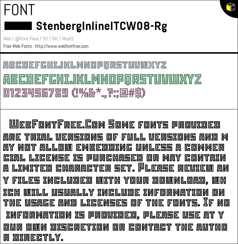 StenbergInlineITC W08 Regular Fonts Downloads - WebFontFree.Com