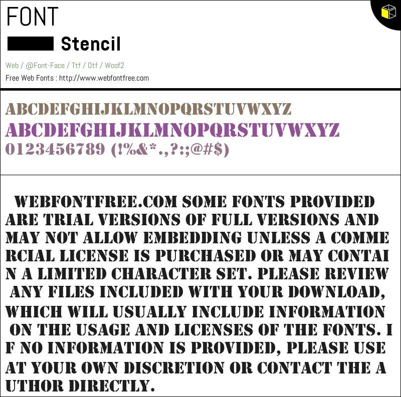 Stencil Fonts Downloads - WebFontFree.Com