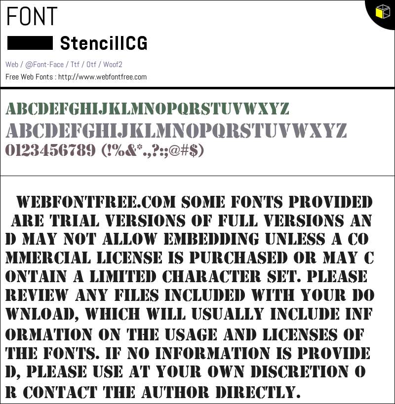 Stencil ICG Fonts Downloads - WebFontFree.Com