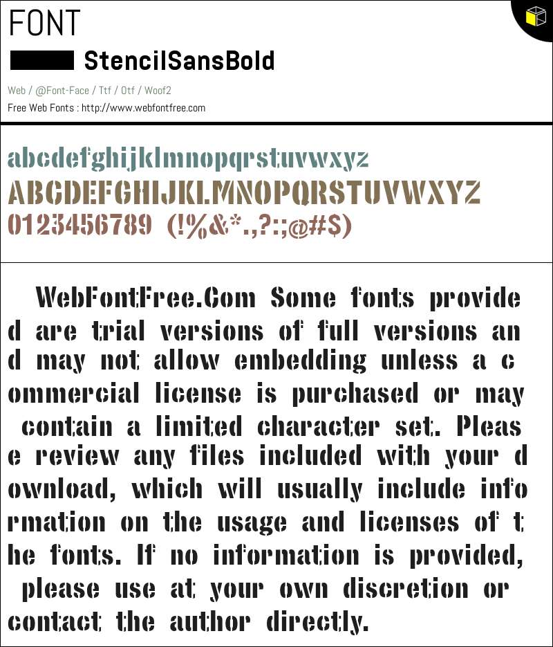 StencilSans fed Fonts Downloads - WebFontFree.Com