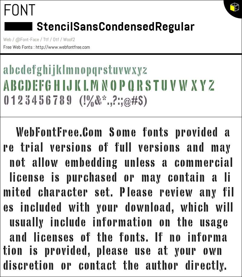 StencilSans Condensed Fonts Downloads - WebFontFree.Com