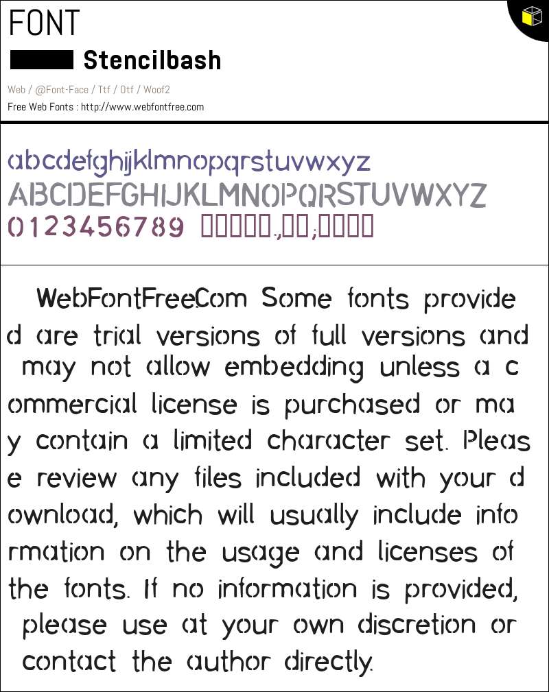 stencil bash Fonts Downloads - WebFontFree.Com