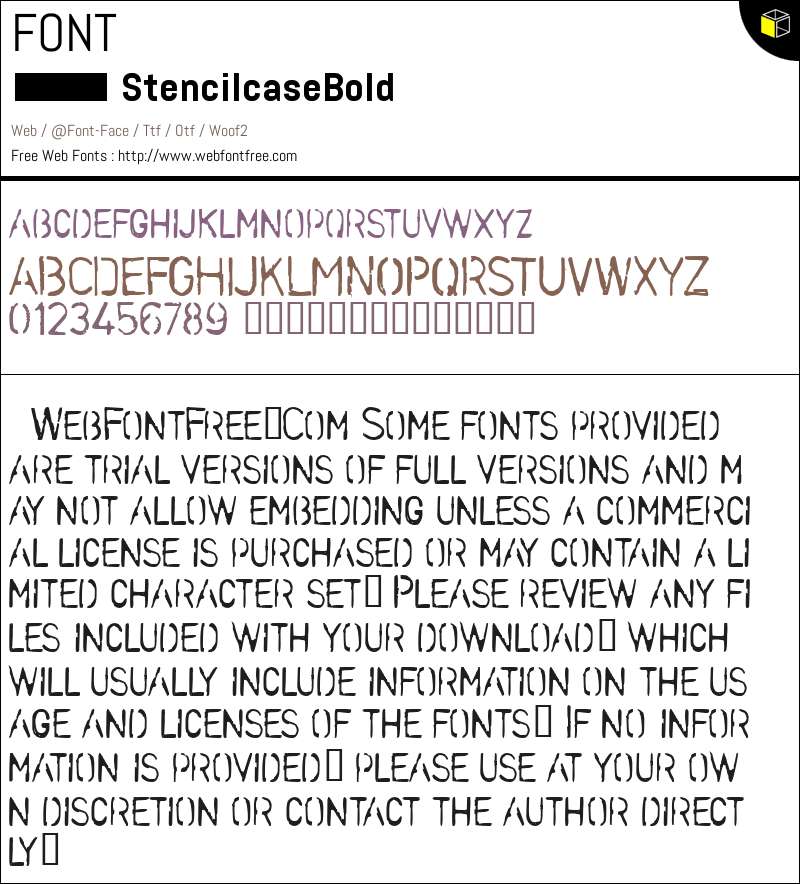 Stencilcase Bold Fonts Downloads - WebFontFree.Com