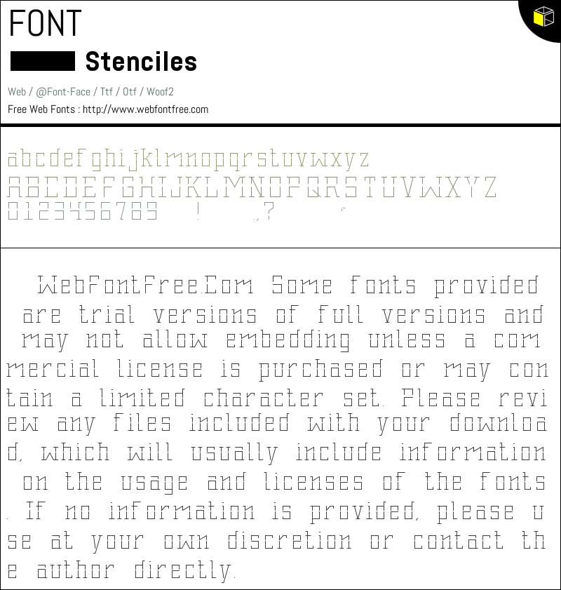 Stenciles 字体 下载 - WebFontFree.Com