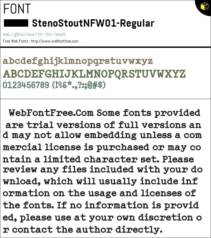Steno Stout NF W01 Regular Fonts Downloads - WebFontFree.Com