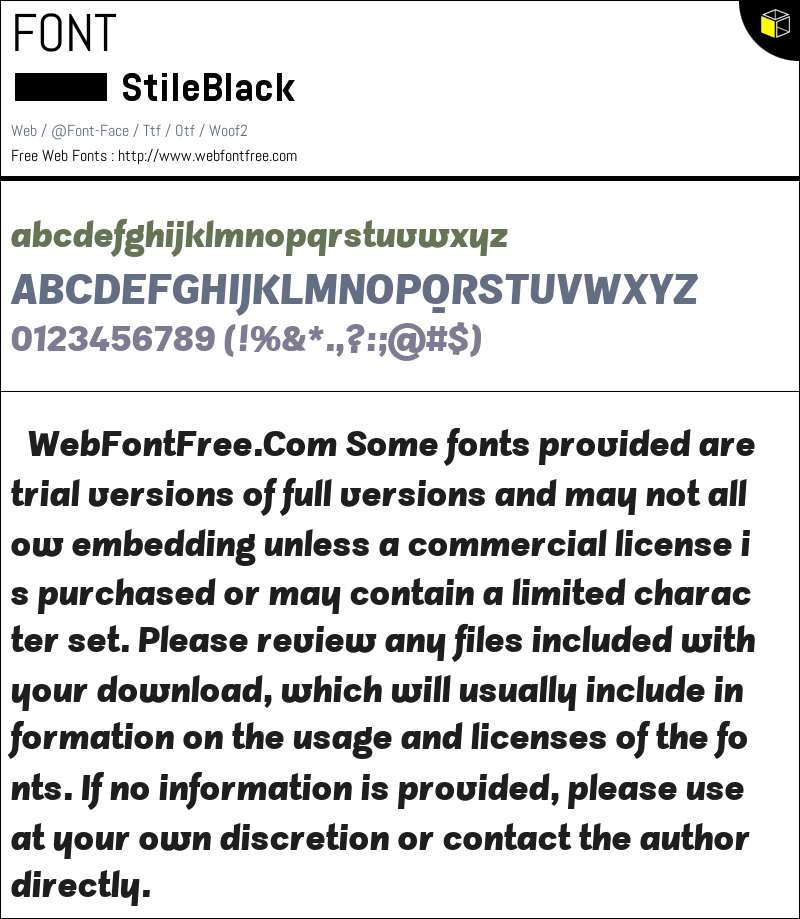 Stile Black Fonts Downloads - WebFontFree.Com