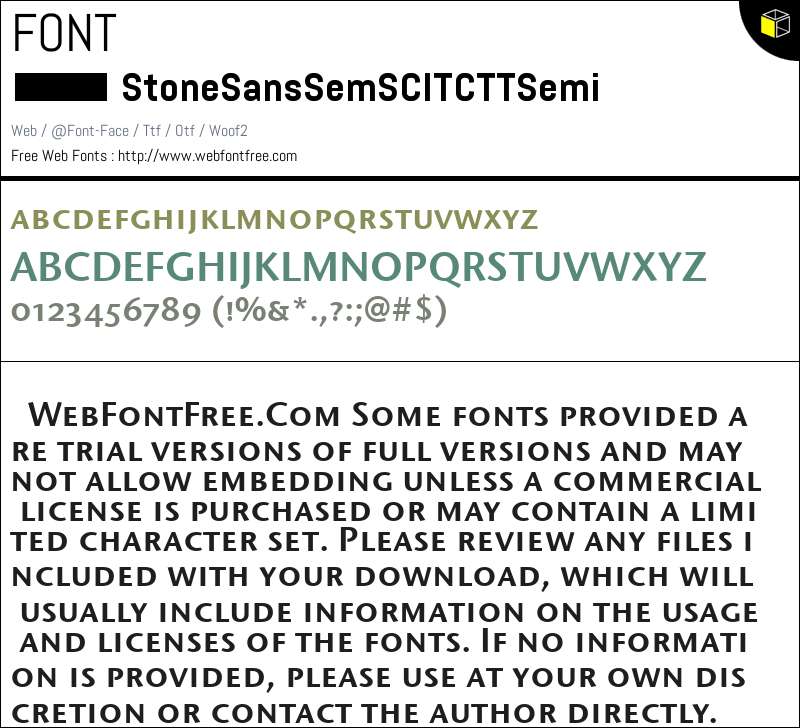 Stone Sans Sem SC ITC TT Semi Fonts Downloads - WebFontFree.Com