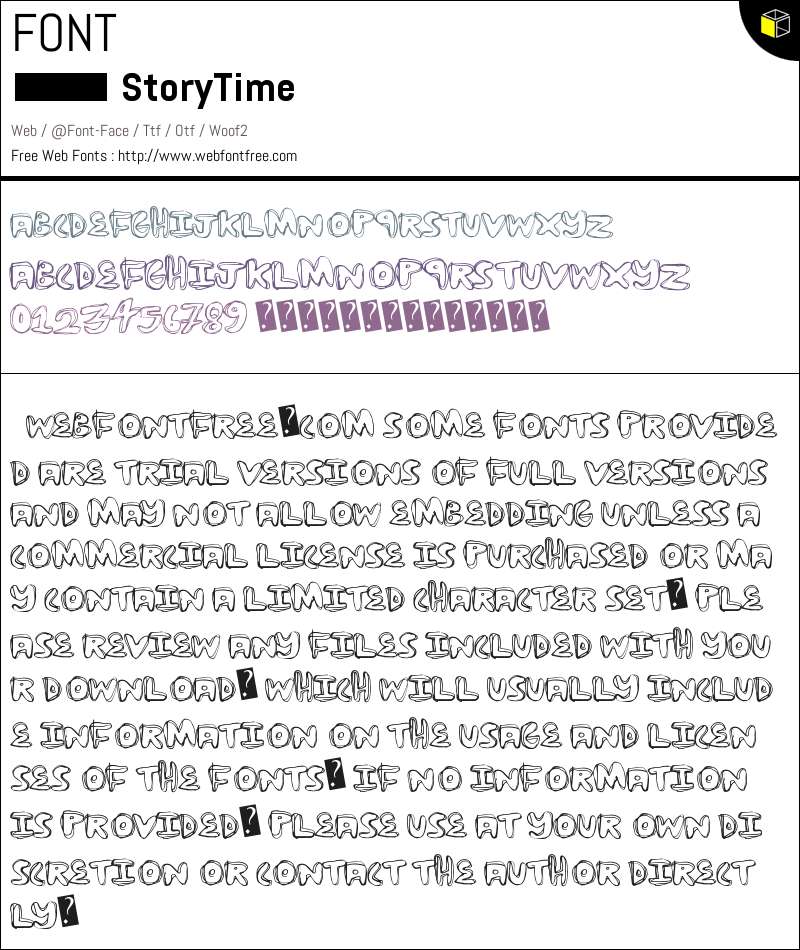 StoryTime Fonts Downloads - WebFontFree.Com