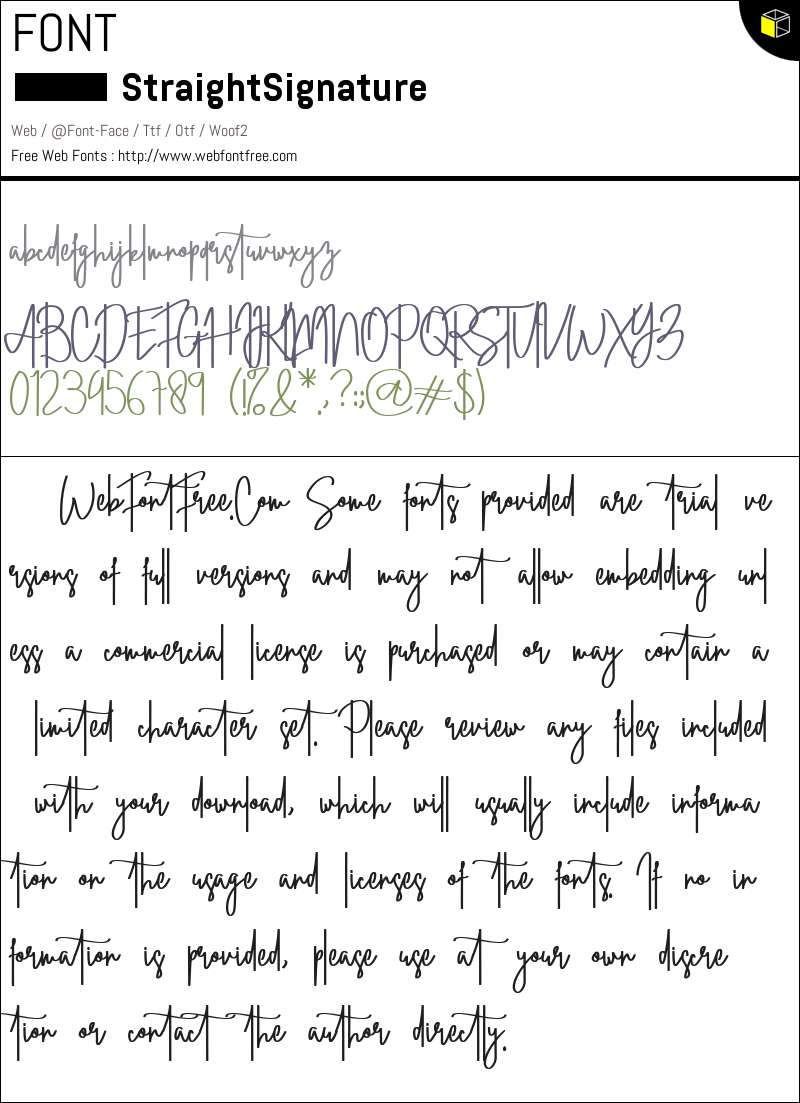 Straight Signature Fonts Downloads - WebFontFree.Com