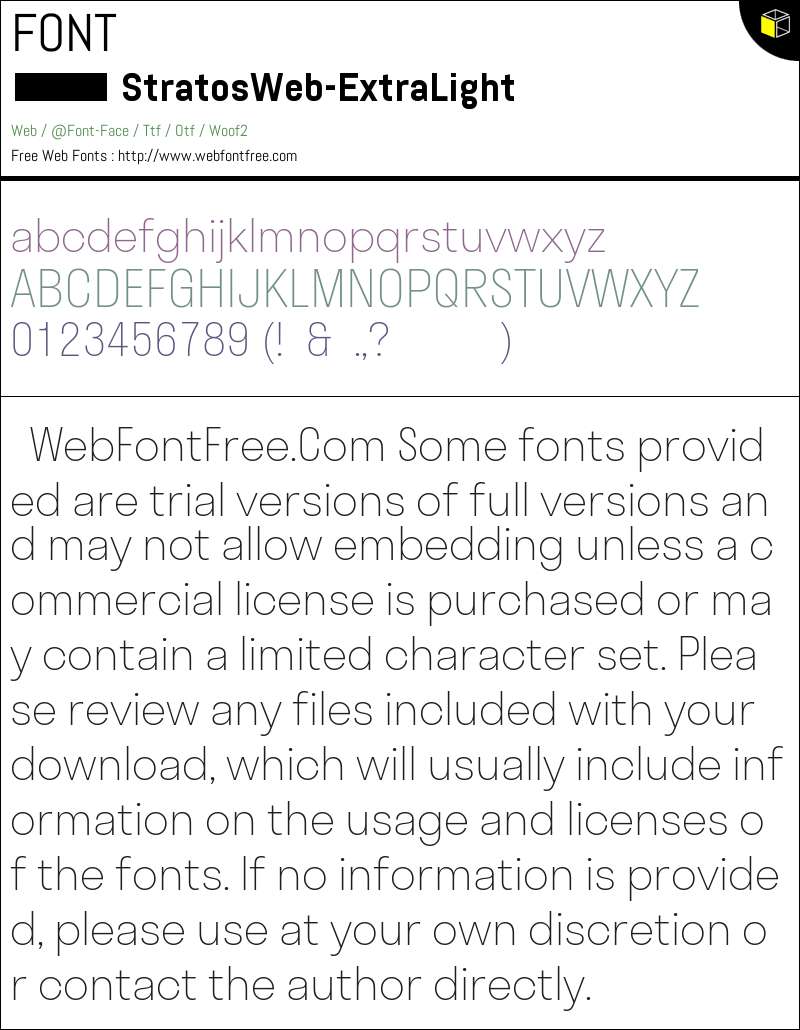 Stratos Web ExtraLight Fonts Downloads - WebFontFree.Com
