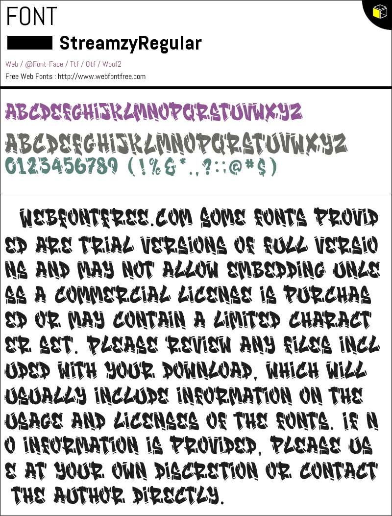 Streamzy Fonts Downloads - WebFontFree.Com