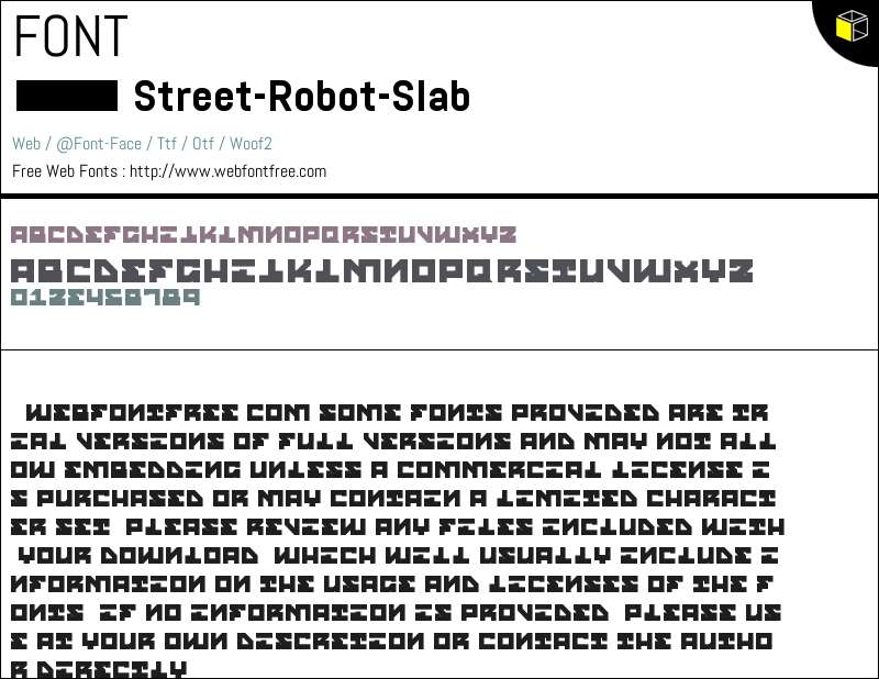 Street Robot Slab Regular Fonts Downloads - WebFontFree.Com