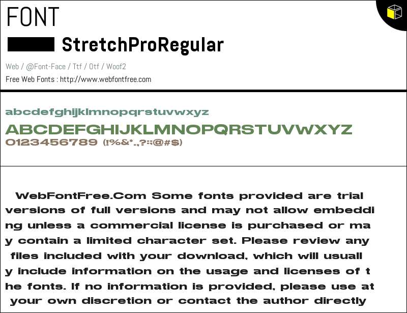 Stretch Pro 字体 下载 - WebFontFree.Com