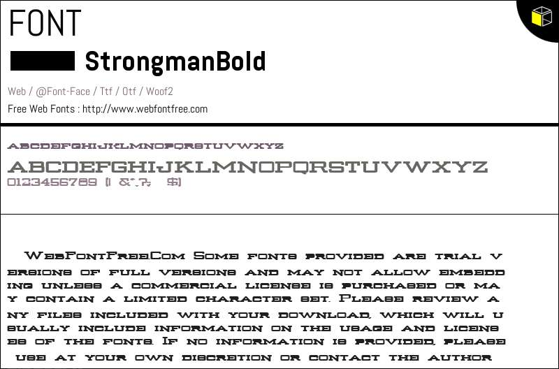 Strongman Bold Fonts Downloads - WebFontFree.Com
