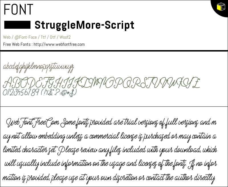 Struggle More Script Fonts Downloads - WebFontFree.Com