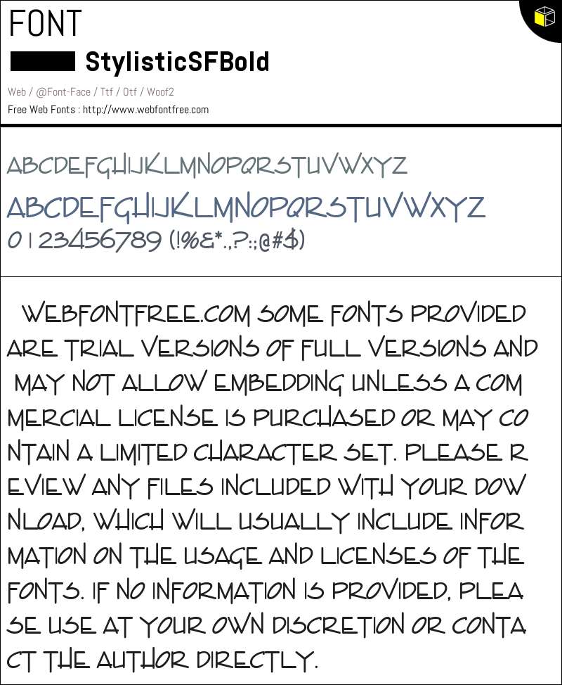 Stylistic SF Bold Fonts Downloads - WebFontFree.Com